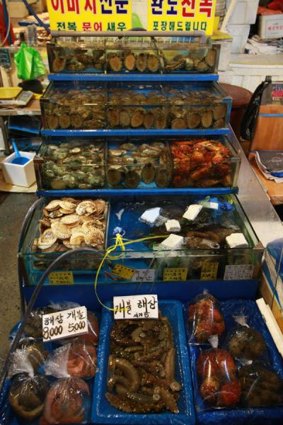 Foto de Seafood on display at one of the hundreds of stalls at ...