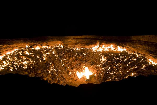 Hole in the ground with fire: Darvaza gas crater | Darvaza gas crater ...